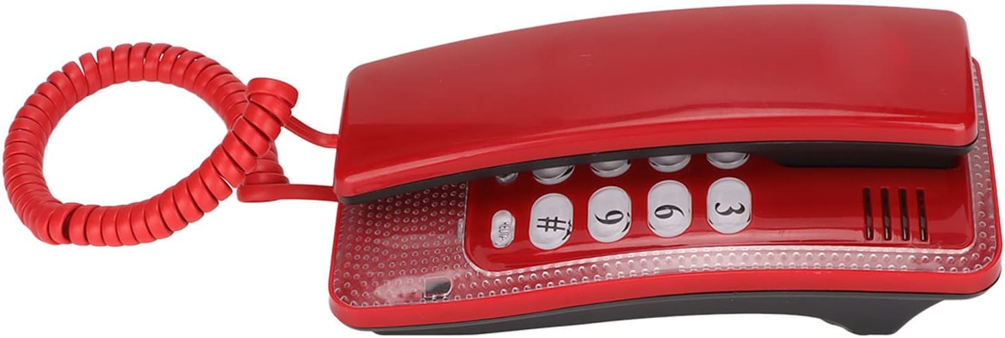 Amazon | コード付き電話、KXT-438 ABS (赤) | Rengu | 電話機本体
