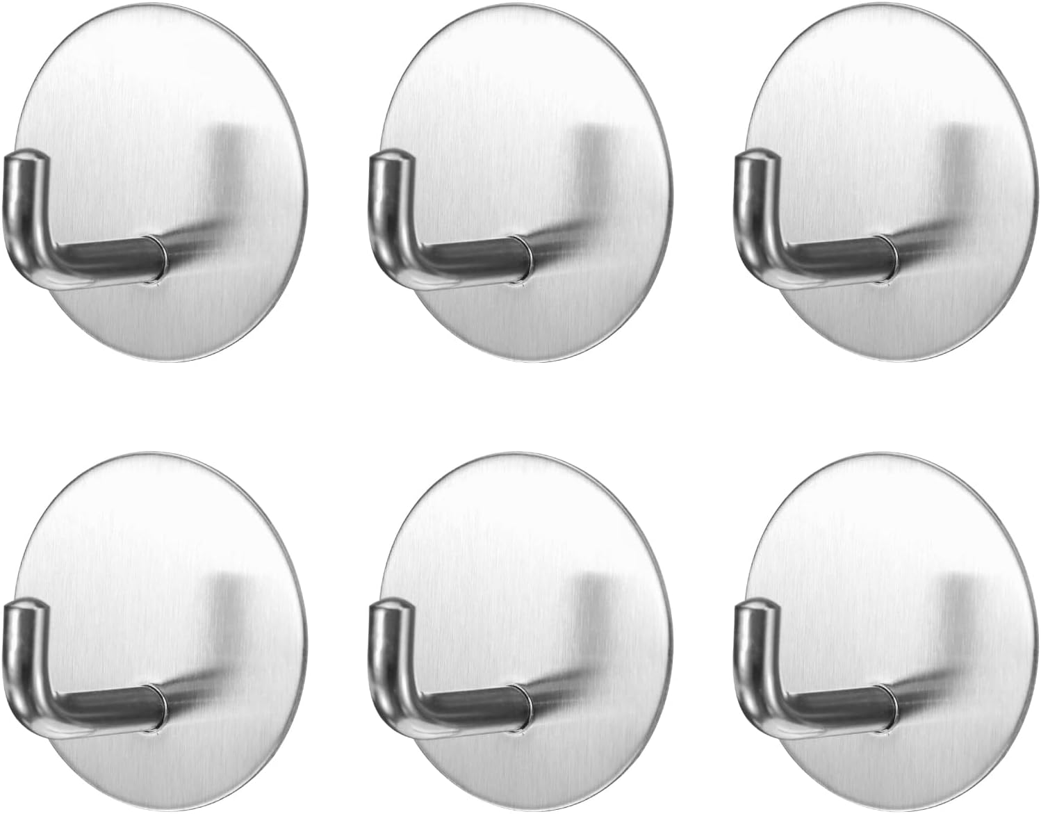 Realand 6pcs Sticky Hooks for Hanging, SUS304 Stainless Steel Shower ...