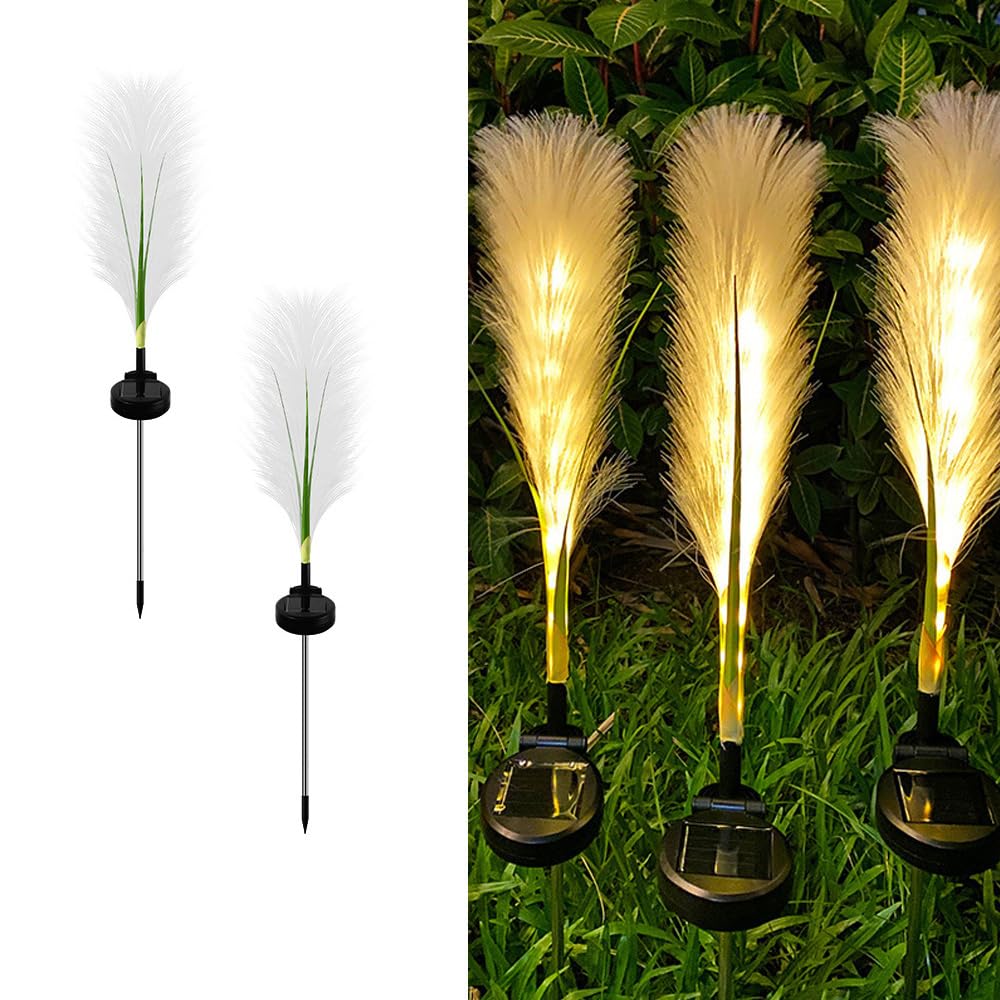 1 x Brand New Aolyty 2 Pcs Fluffy Solar Lights, Outdoor Garden Light ...