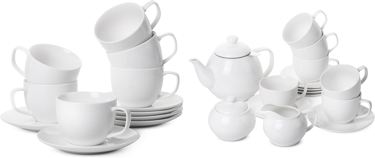 Amazon.com: BTaT- Tea Cups, Tea Cups and Saucers Set of 6, Tea Set ...