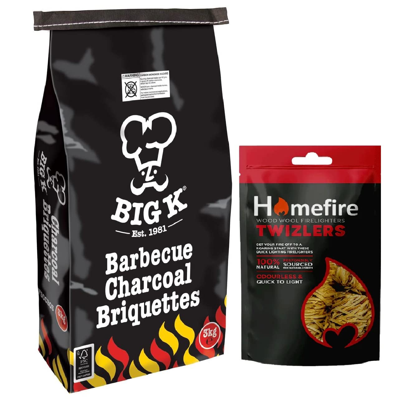 Big K Charcoal Grill BBQ Bundle - 3kg Barbecue Charcoal Briquettes Bag ...