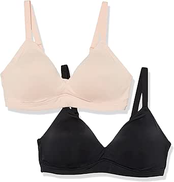 Amazon.com: Amazon Essentials Women's Padded Bralette, Pack of 2, Black ...
