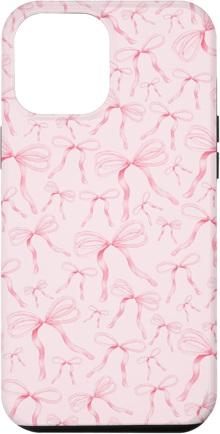 Amazon.com: iPhone 12 Pro Max Coquette Pink Bows Aesthetic Ribbons ...