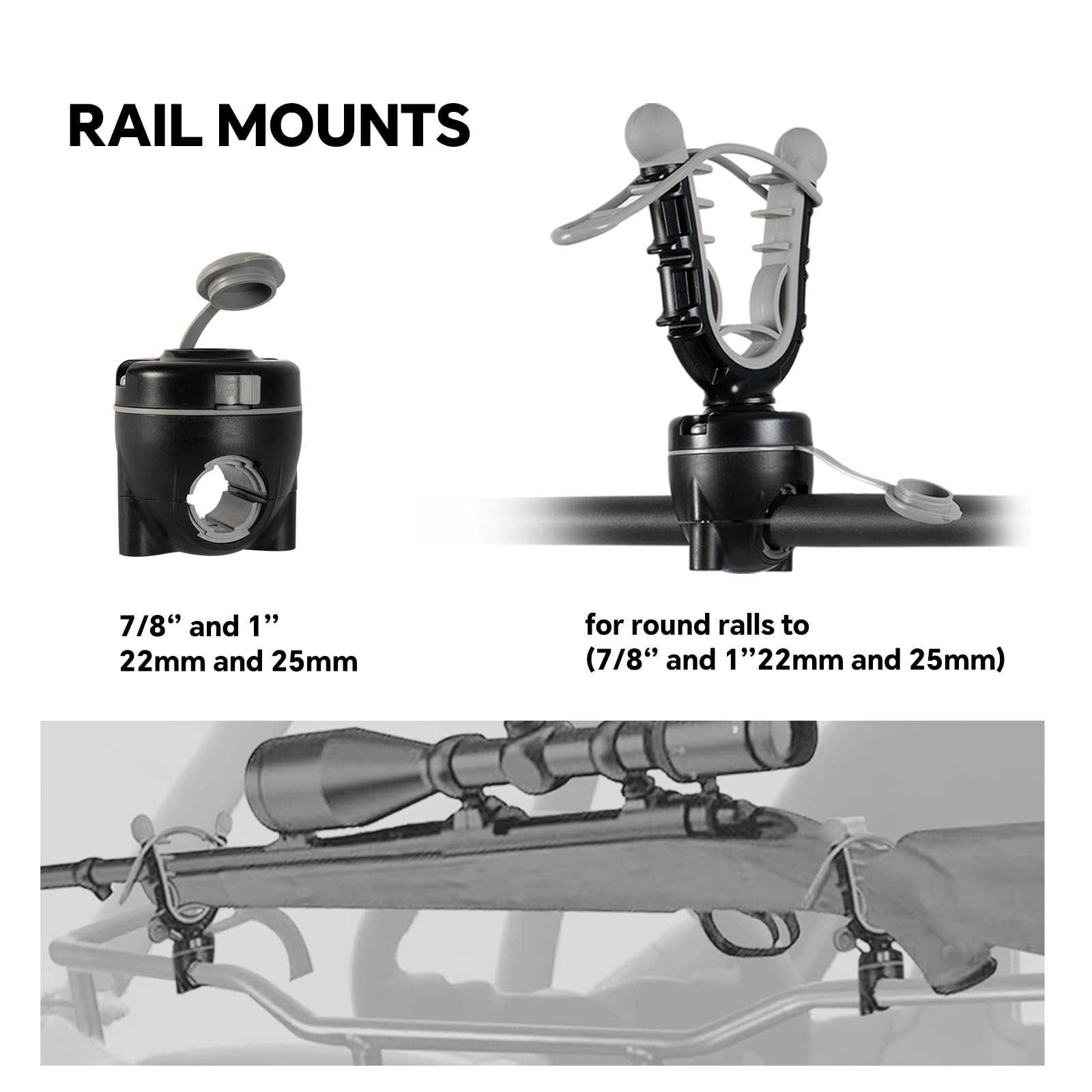 Snapklik.com : ATV Gun Rack 3 Adjustable Levels Clamp-on Gun Mount ...