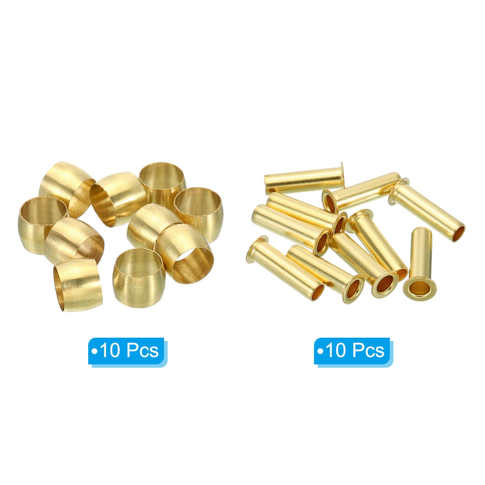 Snapklik.com : Patikil 6mm Tube OD Brass Compression Sleeves And Ferrules