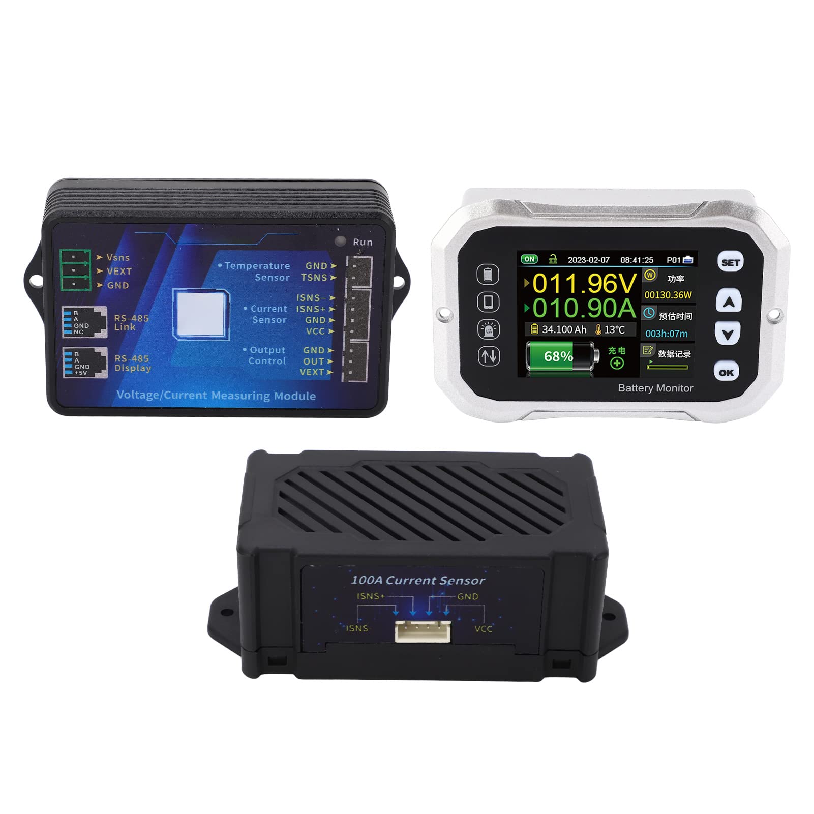 Amazon.com: KH110F 100A Smart Battery Monitor RV Coulometer with Shunt ...