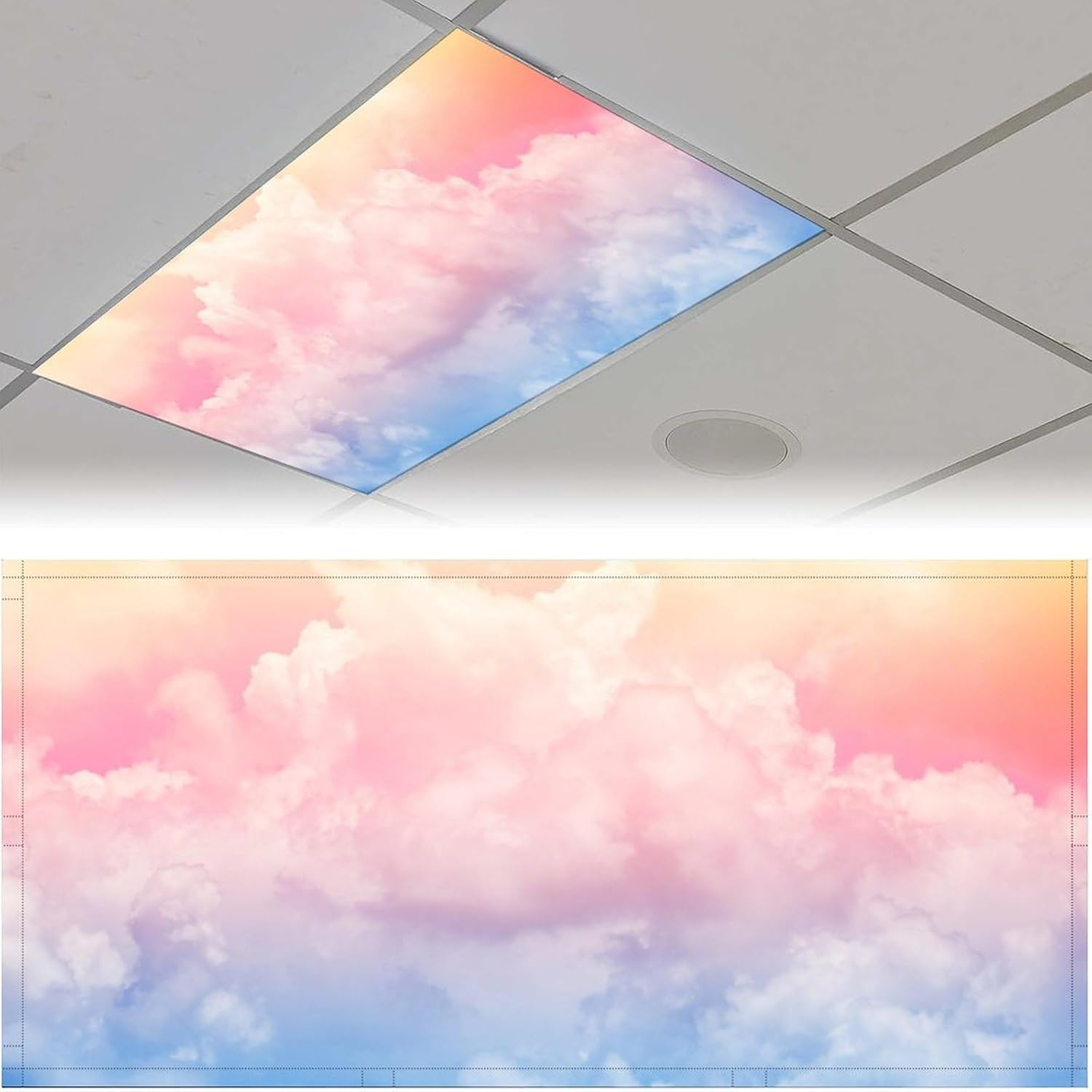 2 Pack Fluorescent Light Cover for Ceiling Light - Colorful Clouds ...
