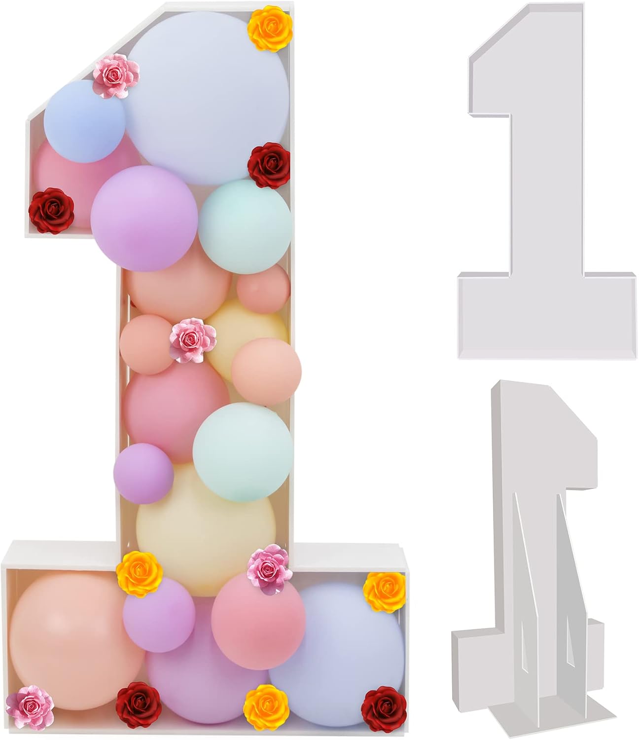 Amazon.com: AK KYC 4FT Number 1 Balloon Frame Mosaic Numbers for ...