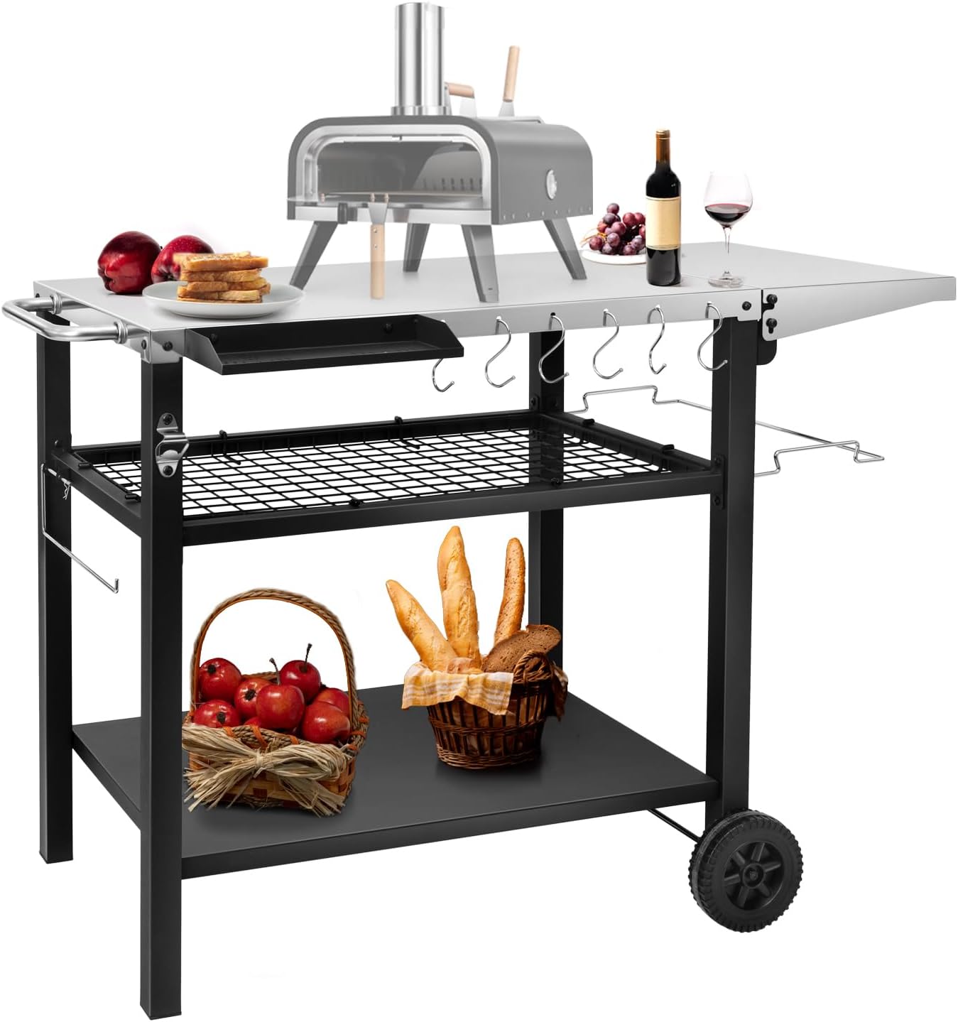 Amazon.com: Nexgrill Outdoor Stainless Steel Food Preparation Cart with ...