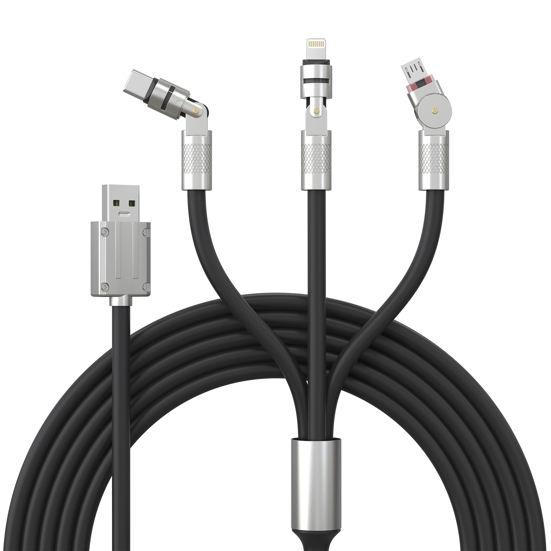 Amazon.com: Pubiohs 3 in 1 Multi Charging Cable - 90 Degree Angle & 360 ...