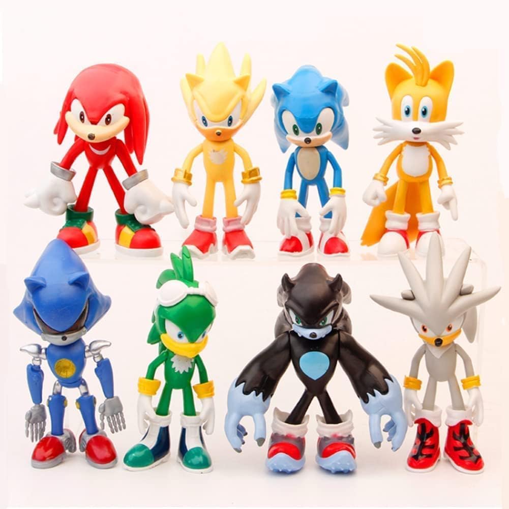 Amazon.com: Sonic Hedgehog Action Figures -Sonic Toys,4.8-5 inch-Tall ...