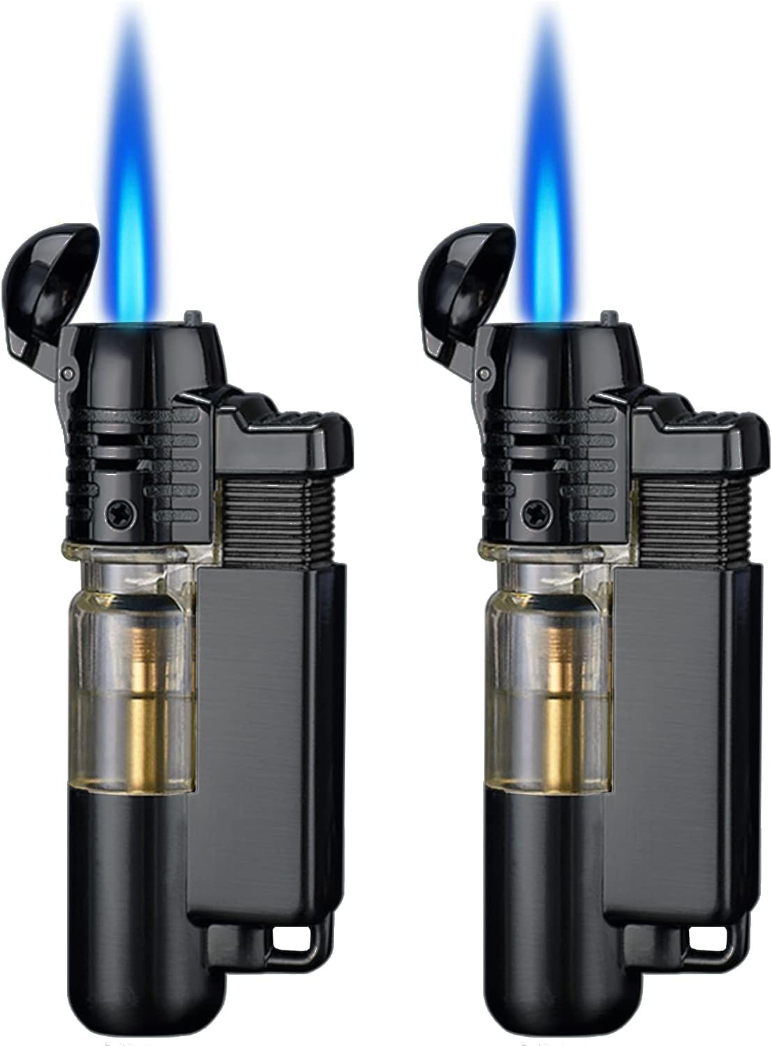 Amazon.com: Yeuligo 2 Pack Butane Lighter, Mini 𝐂𝐢𝐠𝐚𝐫 Torch Lighter with Key Ring, Adjustable ...