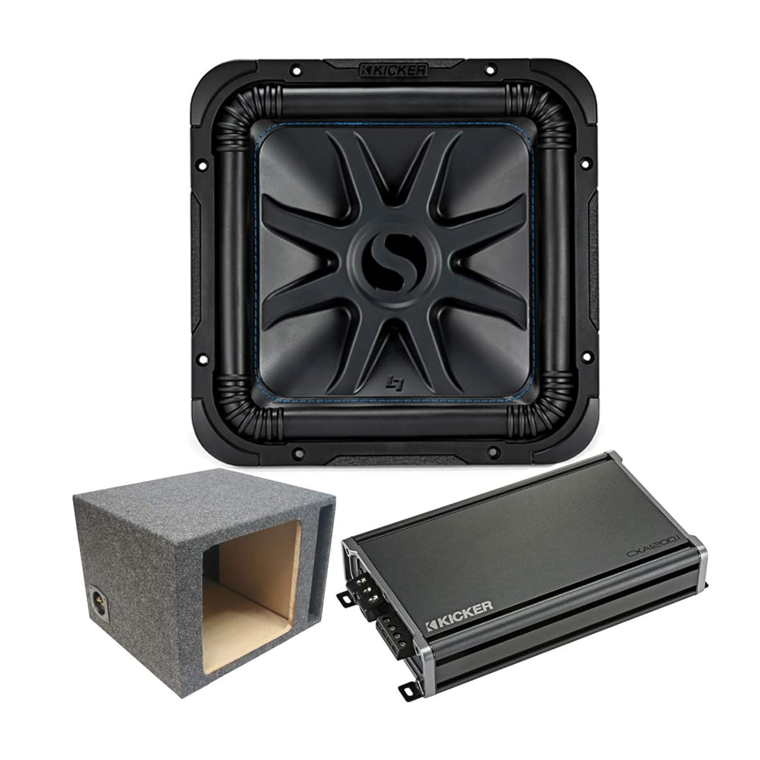 Amazon.com: Kicker 44L7S154 Square L7 Solo-Baric 15" Subwoofer 2000W ...