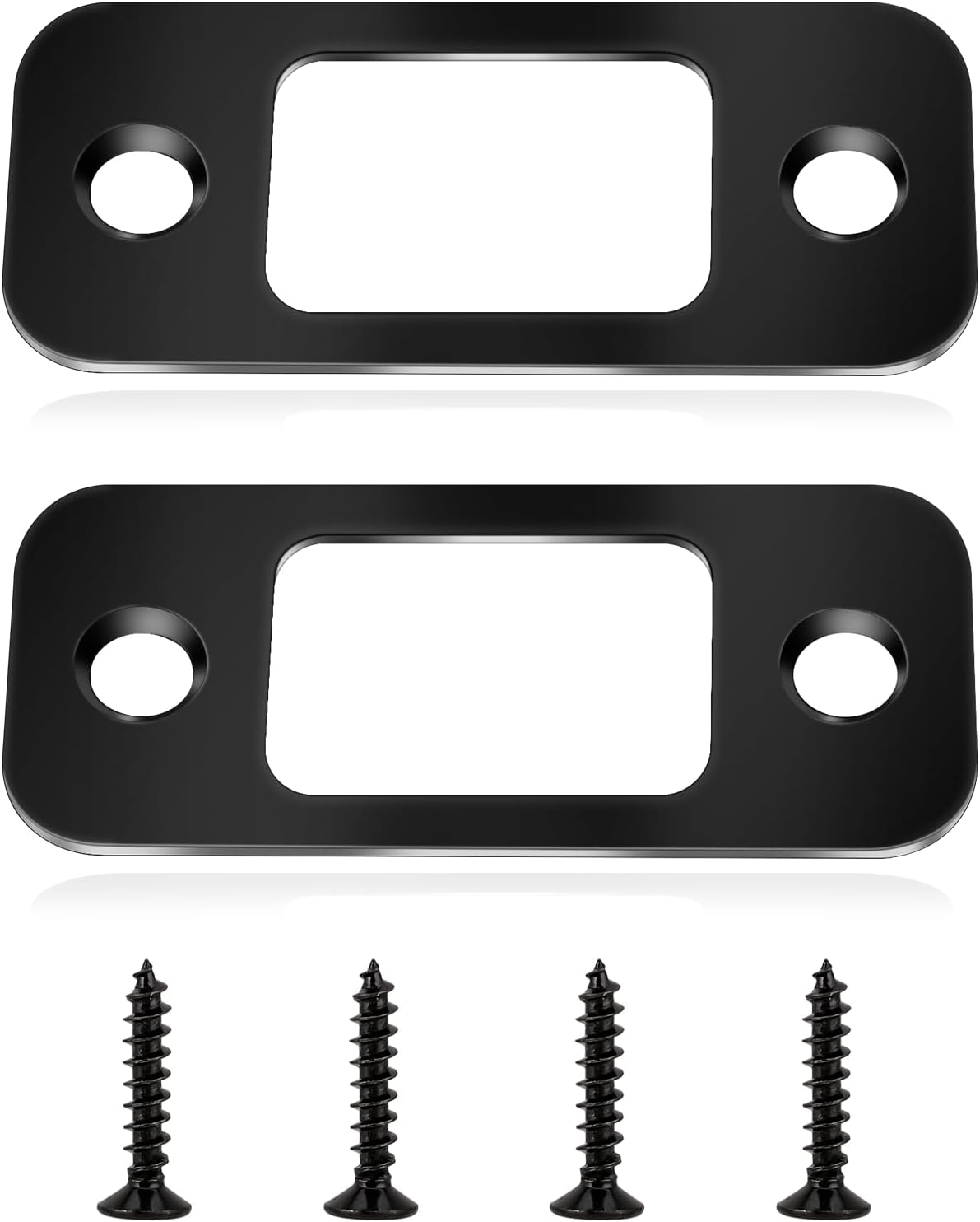 2 Pack Deadbolt Strike Plate Black Door Strike Plate for Interior Doors ...