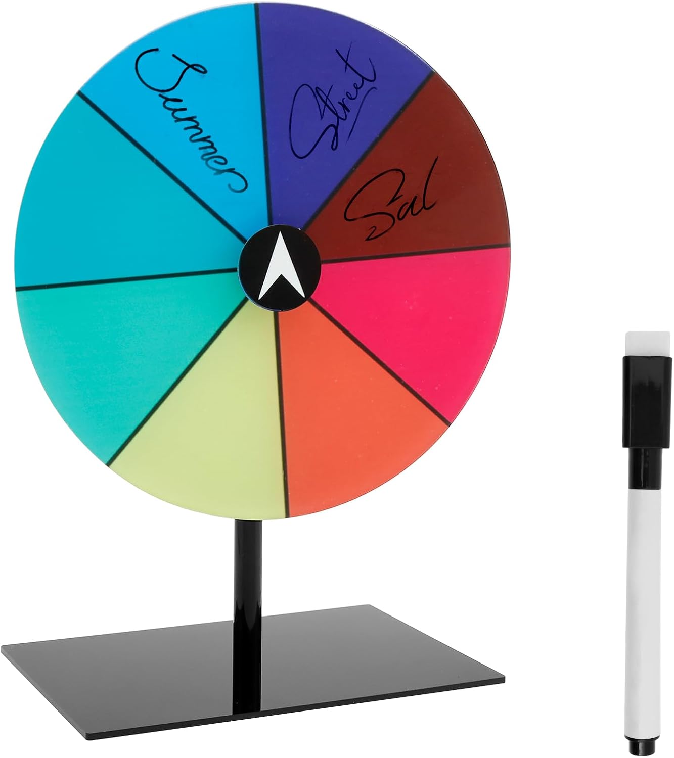 FwQoFvk 8 Inch Rotating Prize Wheel, 8 Slots Dry Erase Tabletop ...