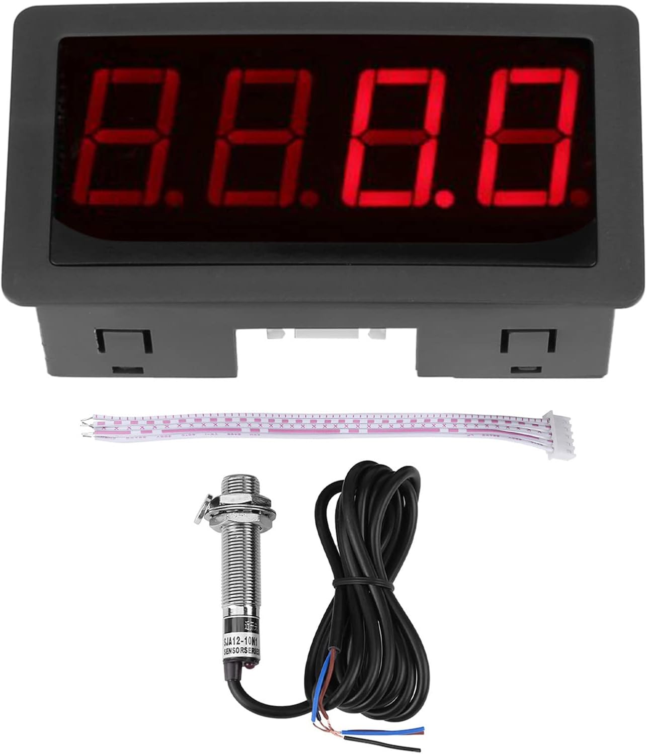 Tachometer 4 Digital Red/Blue LED Tachometer RPM Speed Meter+Hall ...