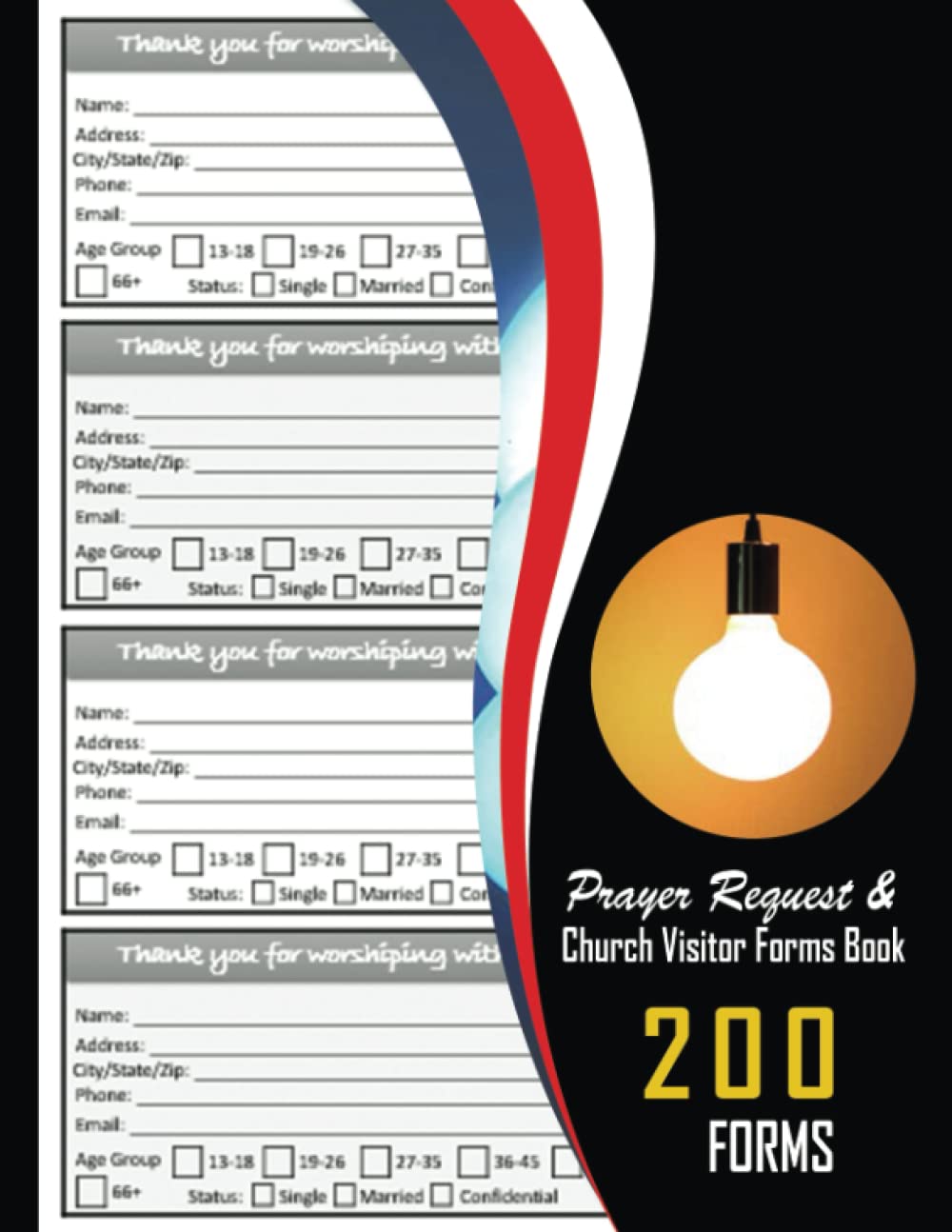 200 Prayer Request & Church Visitor Forms Book: New Member Information ...