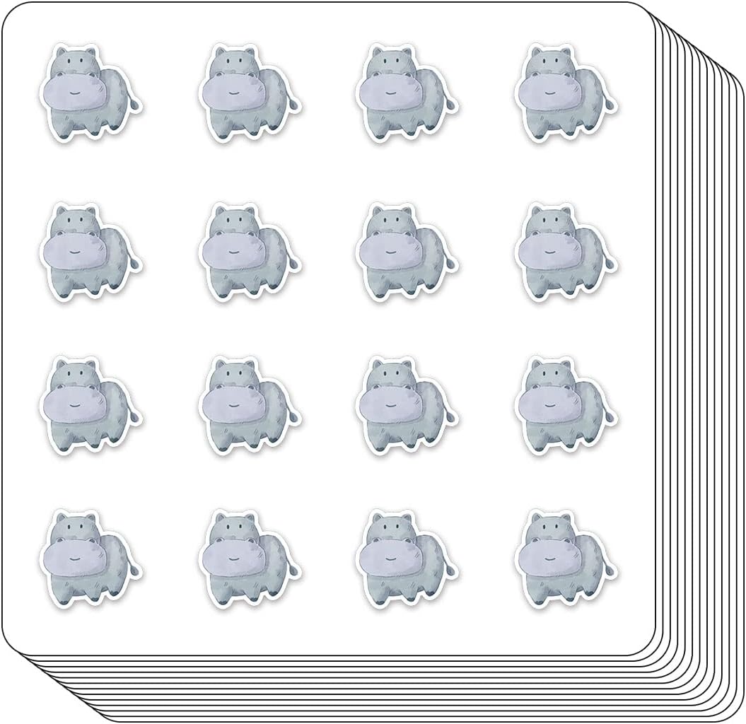 Amazon.com: 100 Pieces Hippo Stickers Cartoon Vinyl Waterproof Stickers ...