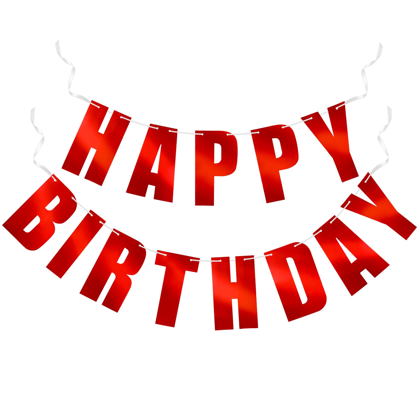Amazon.com: Happy Birthday Banner, Pre-Strung Red Happy Birthday Banner ...