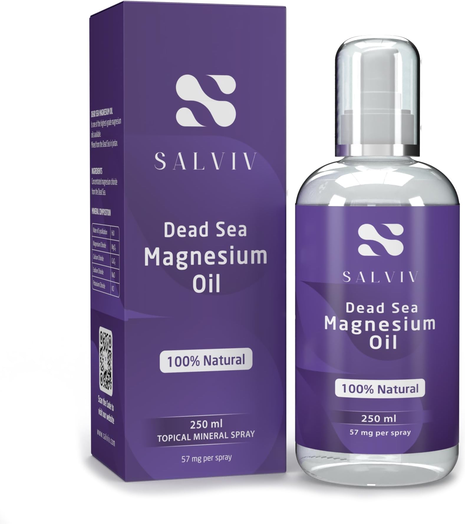 Amazon.com: Natural Dead Sea Magnesium Oil Spray 8.45 fl oz - Pure ...