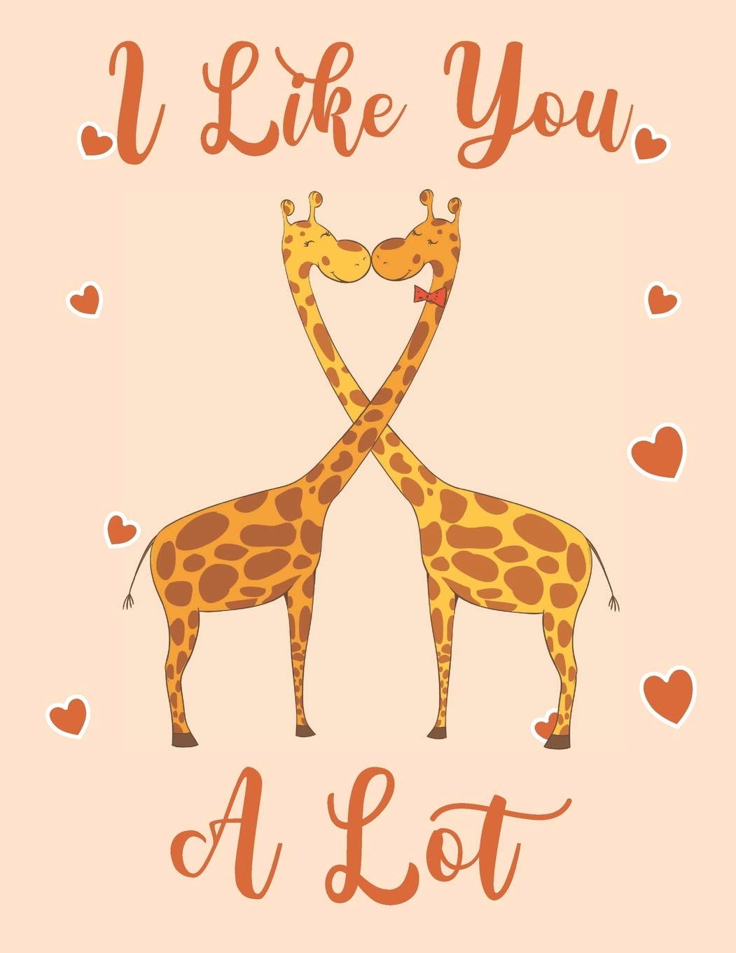 Two Cartoon Giraffes Making A Heart