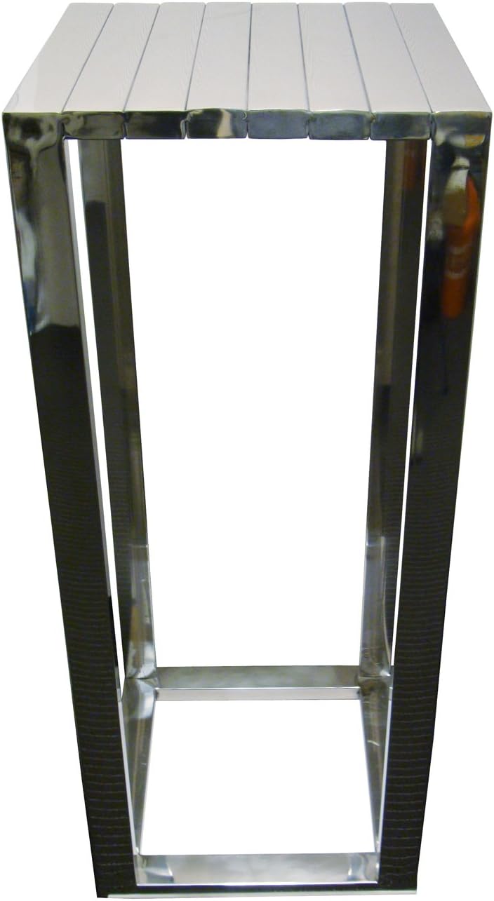 Amazon.com: The TRUETTE Polished Steel Table, Square, 16 x 16 x 39.5 ...
