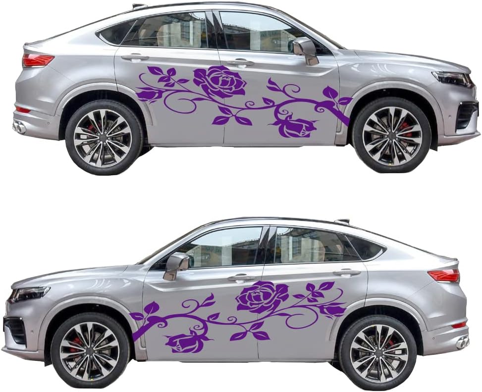 Amazon.com: Nashville Decals Purple Rose Roses Pair (Left and Right ...