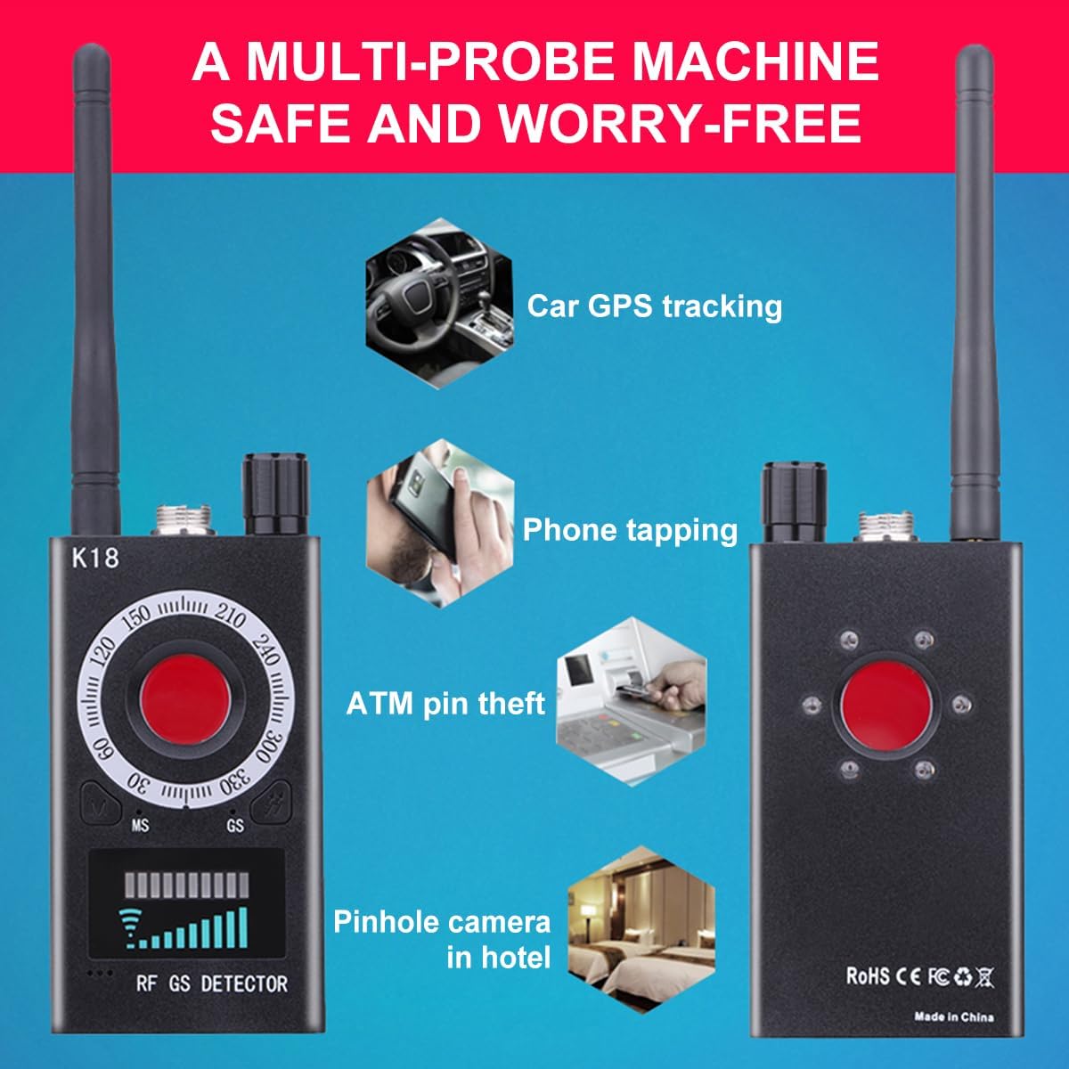 Detectores de cámara oculta Detectores de errores Detector de señal inalámbrico Detector de ...