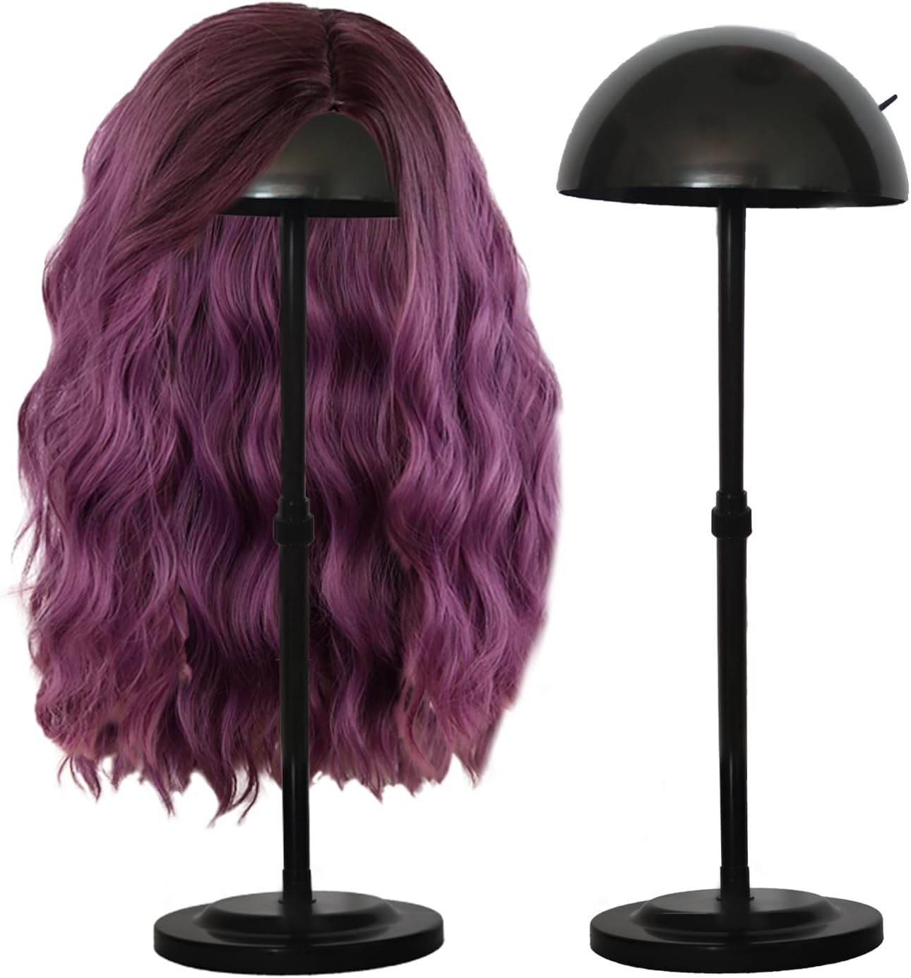 Amazon.com : Wig Stand 1PC Adjustable Height Black Plastic Wig Head ...