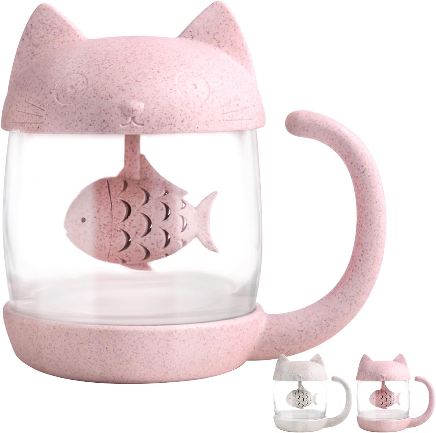 Amazon.com: EUROPRENE Cute Cat Infuser Tea Mug with Built-In Fish ...