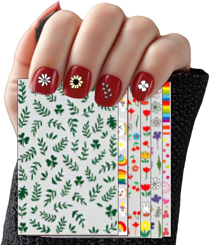 Amazon.com: Nail Stickers for Nail Art,Self-Adhesive Colorful Nail Art ...