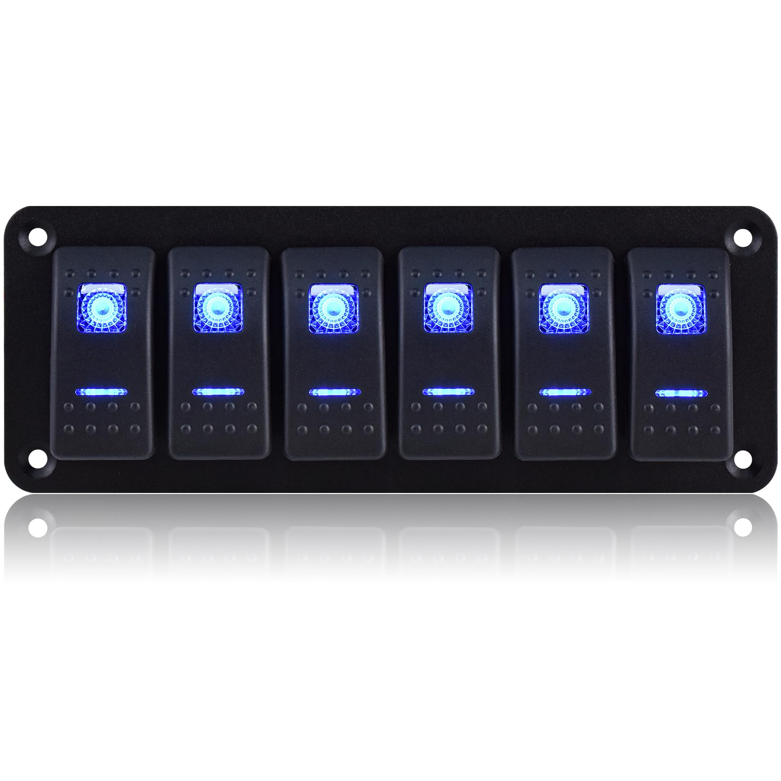 Snapklik.com : Waterproof 6 Gang Aluminum Toggle Switch Panel, 12V/24V ...