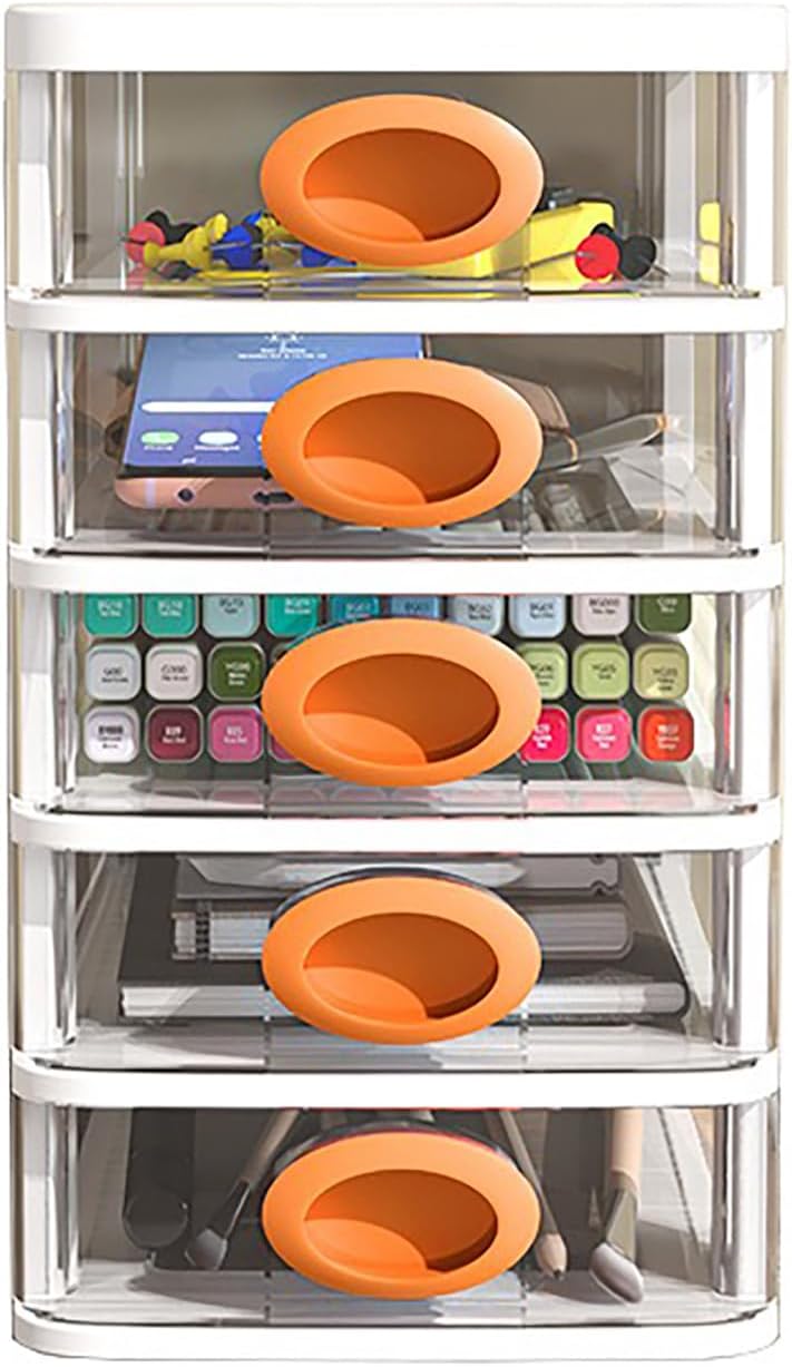 Kiswleon Plastic Storage Drawers with 5 Drawers, Five Layer Table ...