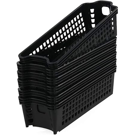 Amazon.com - Begale Small Plastic Storage Baskets, Black, 11.6"L x 5"W ...