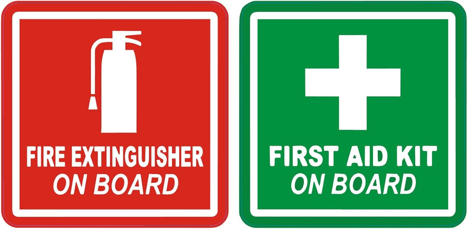 Amazon.com - Fire Extinguisher First Aid Kit Vinyl Sticker for Car ...