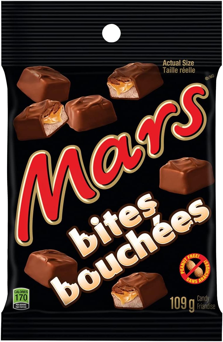 MARS, Peanut Free Chocolate Candy Bites, Bag, 109g : Amazon.ca: Grocery ...