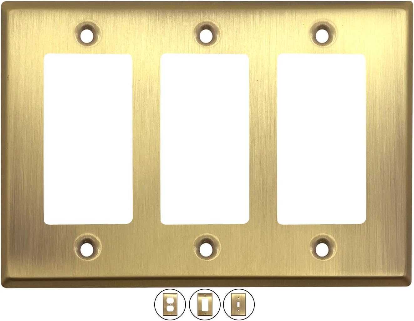 RIO SALTO - MIDSIZE Metal Antique Gold Triple Rocker Light Switch Wall ...