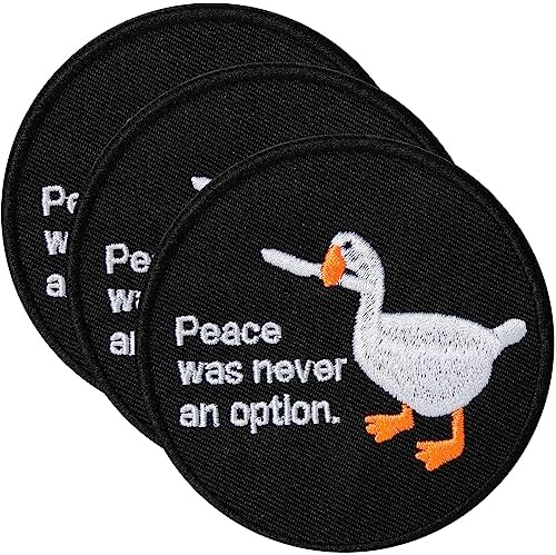 Amazon.com: XMJY Funny PVC Duck Patch - 1 Pc Peace was Never an Option Meme Patch, Hook and Loop ...