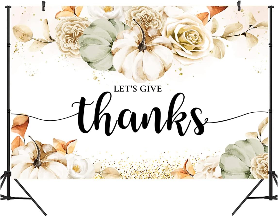 Amazon.com : Mocsicka Let's Give Thanks Backdrop Happy Thanksgiving ...