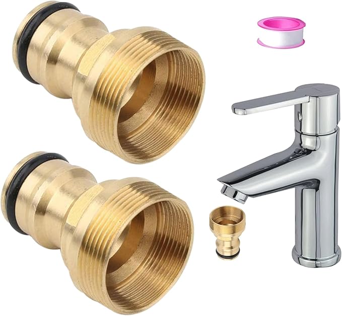 2 Pack Universal Kitchen tap Connector Kitchen Mixer Hose Connector ...