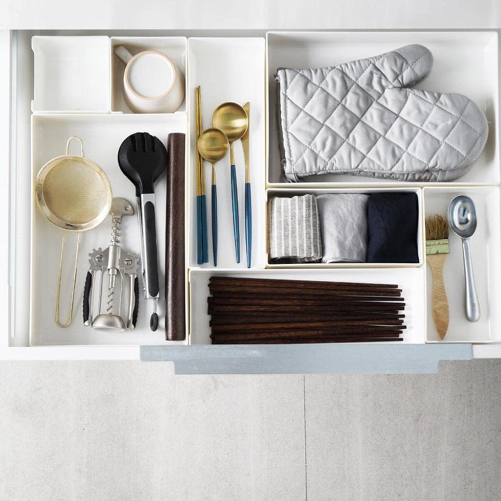 BASIC EDITIONS White Plastic Drawer Storage Tray Organizer 30X10X6Cm ...