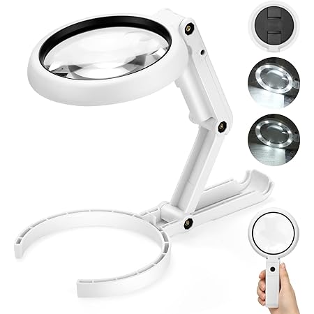 Amazon.com: KACIOPOO 3X Magnifying Glass with Light and Stand ...