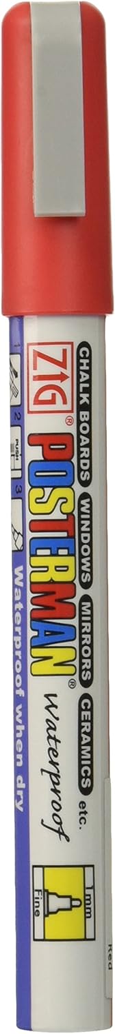 Amazon.com: Zig 1mm Posterman Fine Tip Marker, Red