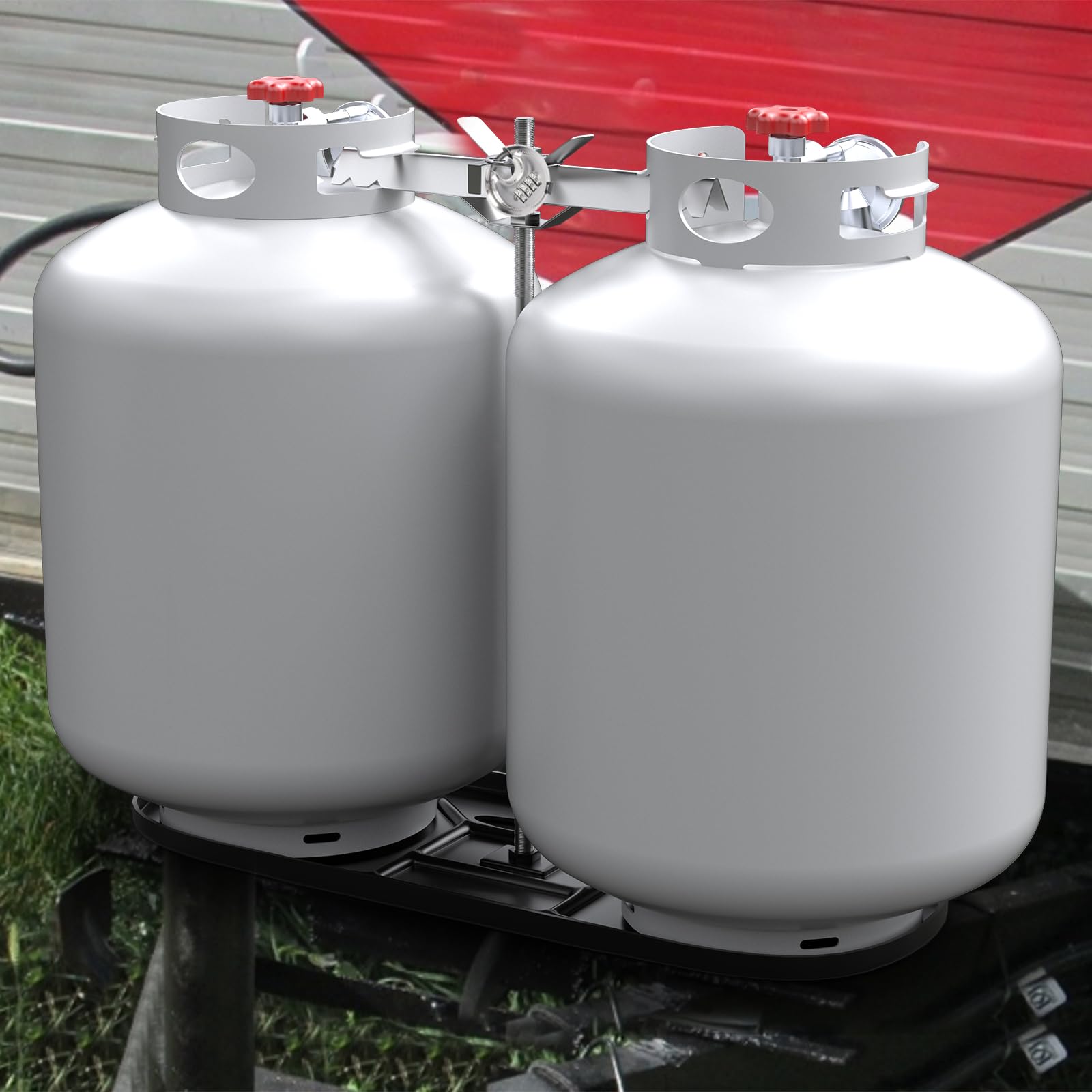 Snapklik.com : RV Dual Propane Tank Mounting Rack