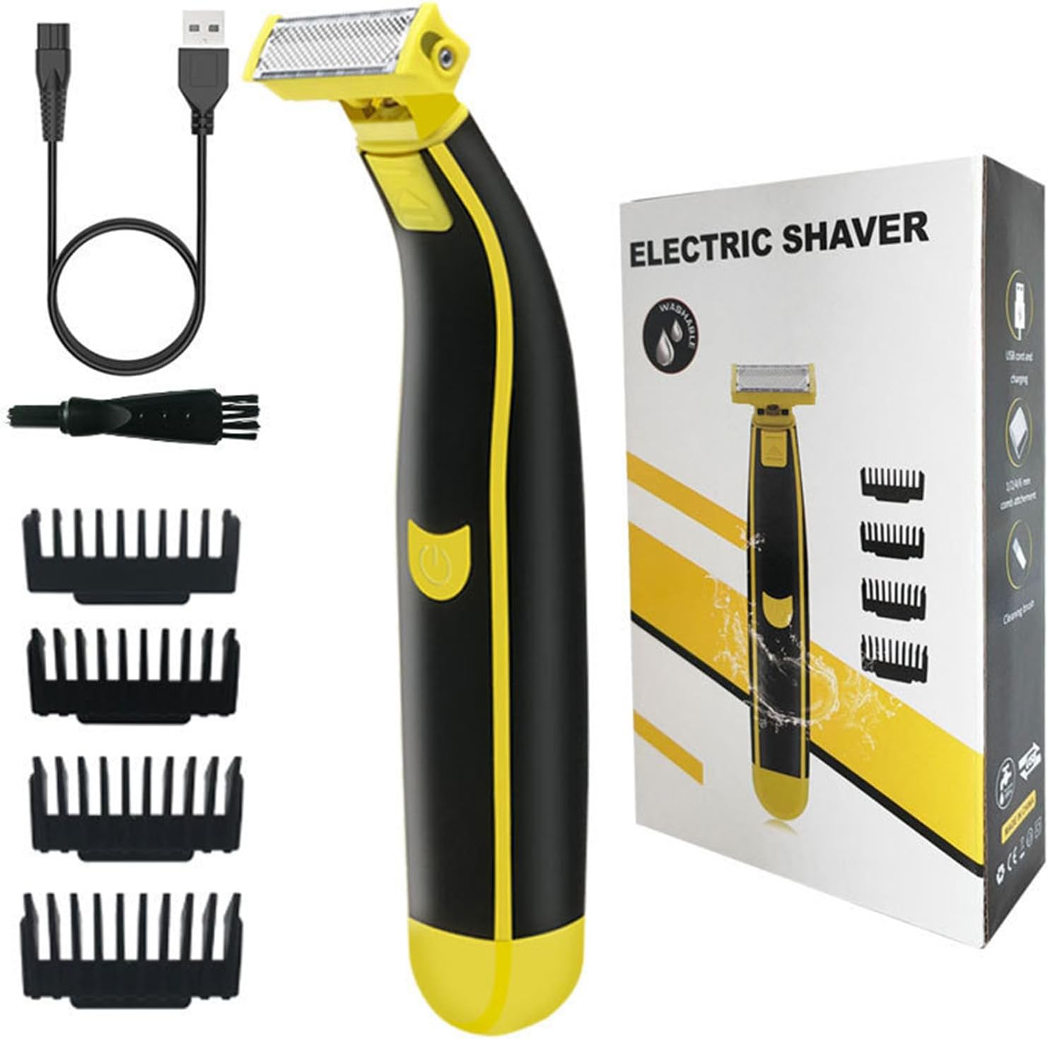 Full Body Washed Wet and Dry Shaver, Men's Electric Shaver Full Body ...