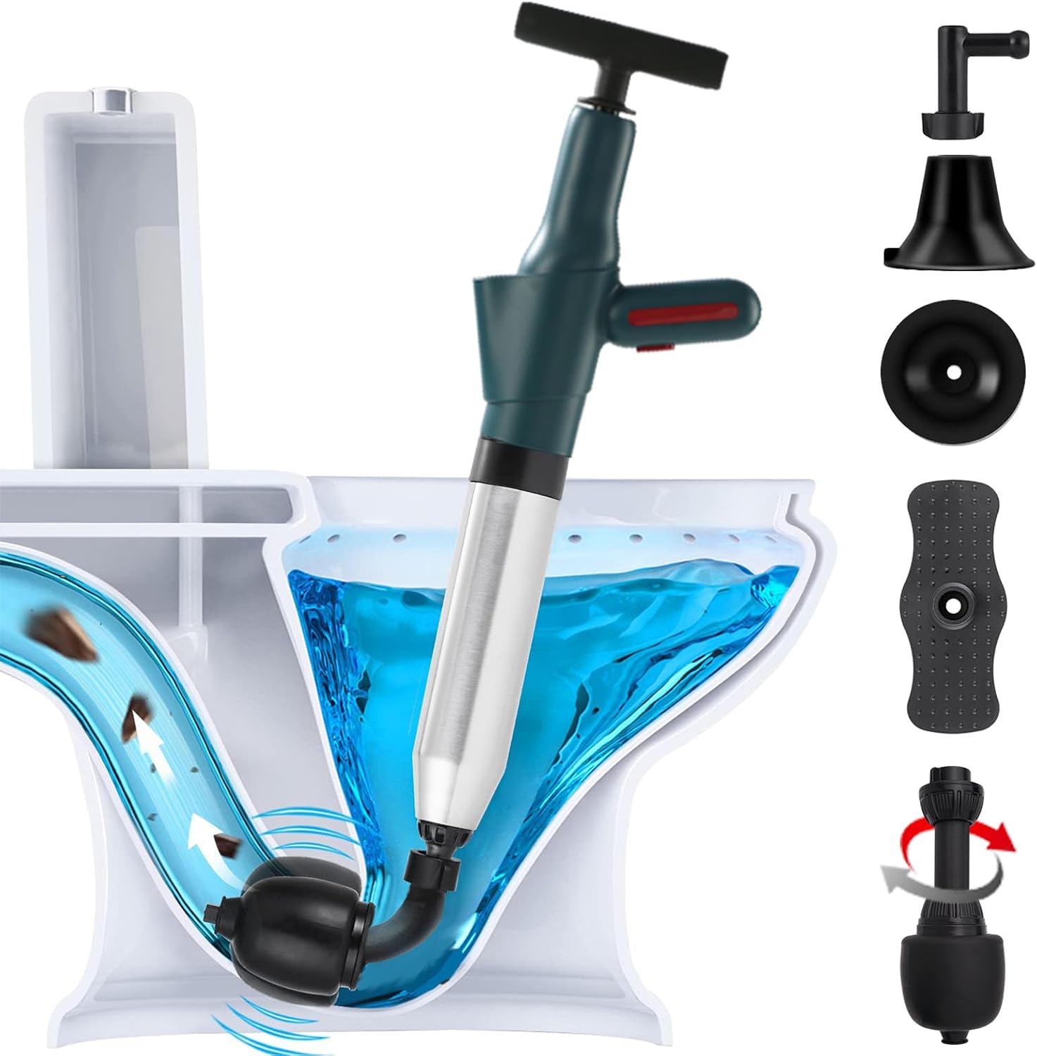 Amazon.com: Lihu 360 ° Activity Toilet Plunger Blaster,Unclog In One ...