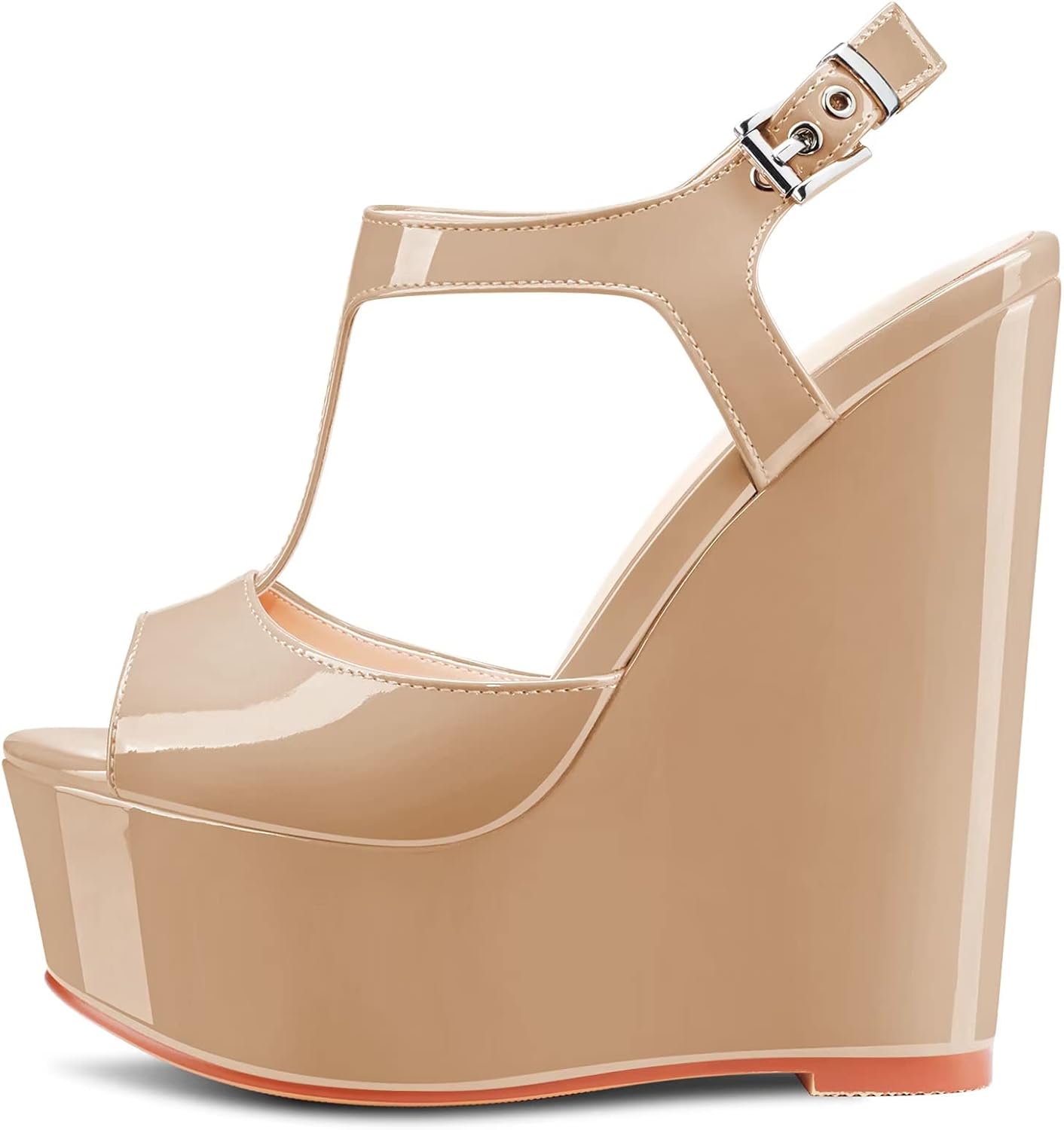 Amazon.com | NobleOnly Women High Wedge Platform Heel Peep Open Toe ...