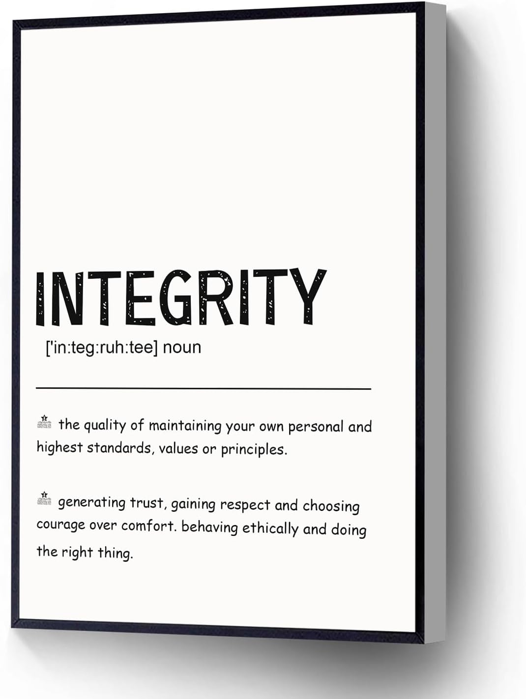 Amazon.com: Integrity Definition Modern Canvas Wall Art Teamwork Poster ...