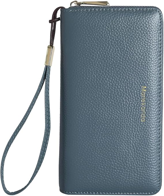 Amazon.com: Fashionable long RFID leather women's wallet, large ...