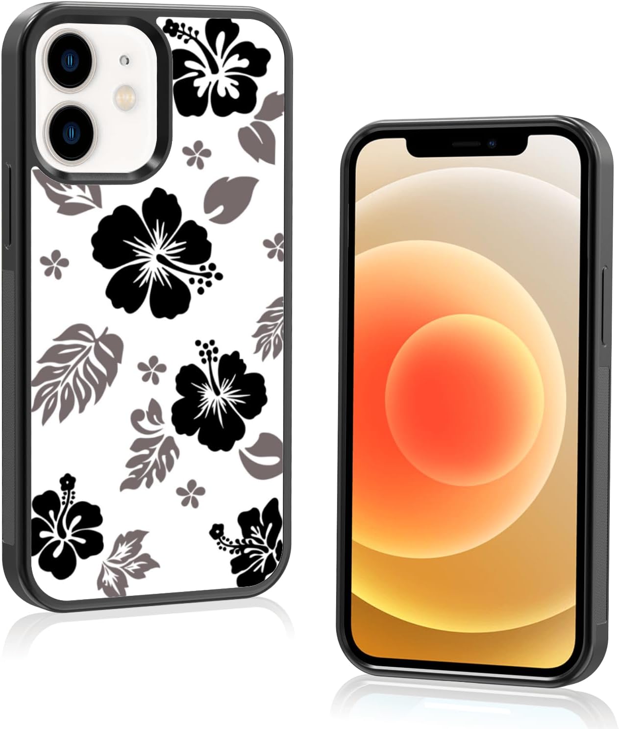 Amazon.com: Axulimin for iPhone 12 Mini Case Cute Kawaii Black Hibiscus ...